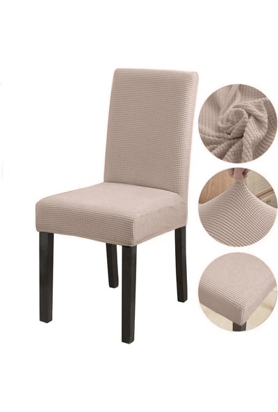 Modanilya Bambu Nano Kumaş Likralı Yıkanabilir Sandalye Kılıfı Lastikli 6'lı Sandalye Örtüsü