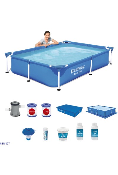 Bestway Prefabrik Havuz Seti 221X150X43CM BW407 Bestway Prefabrik Havuz Seti 221X150X43CM BW407