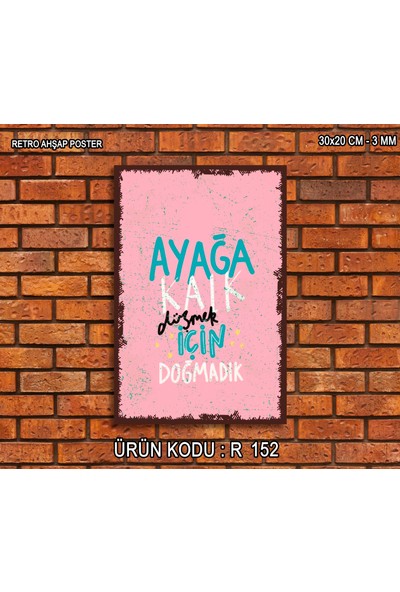 Deryalar Tablo Cafe Ev Dekorasyon Edebi Sözler Retro Ahşap Poster / A + Kalite 20X36 R152