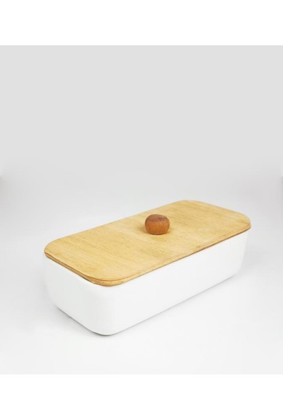 Çanak Sepeti Ahşap Kapaklı Seramik Kahvaltılık