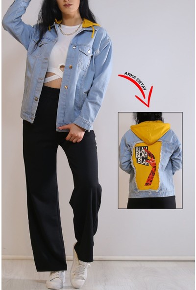 Esta Woman Arka Baskılı Kot Ceket Kot