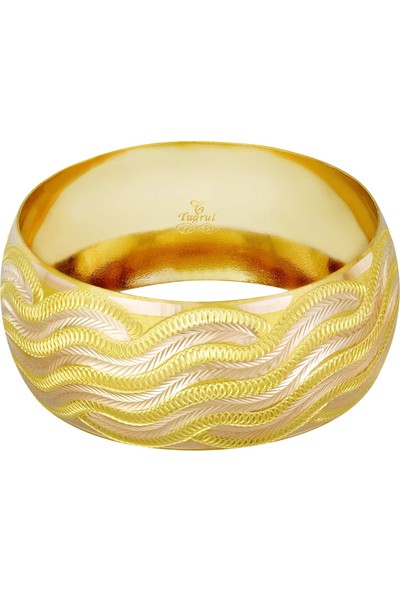 T51 Tuğrul Altın 40 Gr(Gram) 30 mm 22 Ayar Işçiliksiz Bilezik TBC000040-1