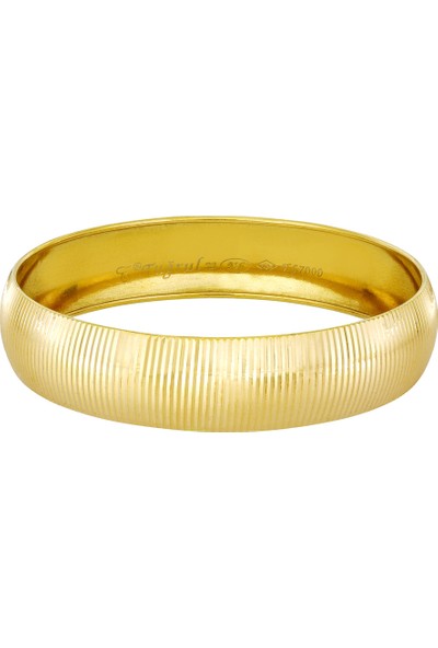 T51 Tuğrul Altın 15 Gr(Gram) 15 mm 22 Ayar Işçiliksiz Şarnelli Bilezik TB015-115