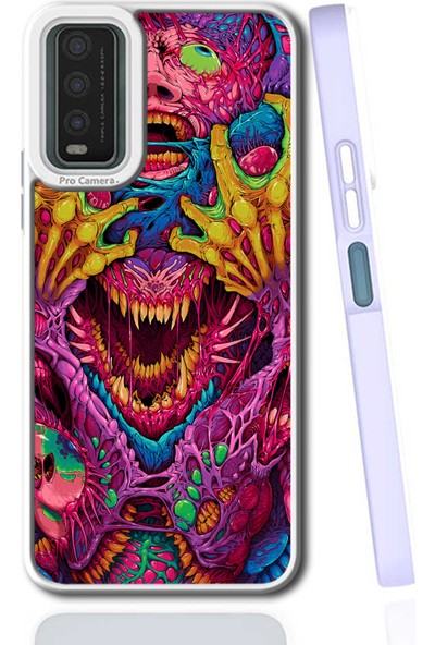 Gramaphone Vivo Y20 Kılıf Kenarları Lila Hd Desen Baskılı Arka Kapak - Dead