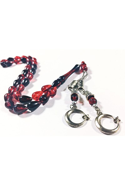 Hediye House Damla Kesim Kırmızı Siyah Toz Kehribar Kutu