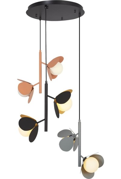 Özcan Aydınlatma 3120-3A-28 3 Lü Papatya Sarkıt Mıxed