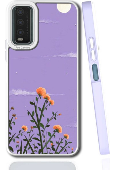 Gramaphone Vivo Y20S Kılıf Kenarları Lila Hd Desen Baskılı Arka Kapak - Purple Art 1