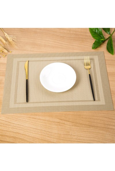 Lisan 6 Lı Çerçeve Desenli Açık Kahve Amerikan Servisi