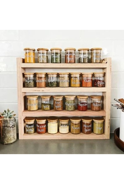 Plusaksesuar Ahşap Tasarım Baharatlık Dekoratif Mutfak Rafı Plusaksesuar Ahşap Tasarım Baharatlık Dekoratif Mutfak Rafı