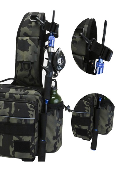 DFT Crossbody Fonksiyonel Tek Omuz Kamuflaj Spin Çantası