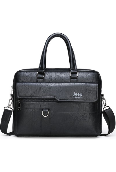 Olevs Erkek Pu Deri Çanta Evrak Çantası Iş Tek Omuzlu Gündelik El Çantası Siyah