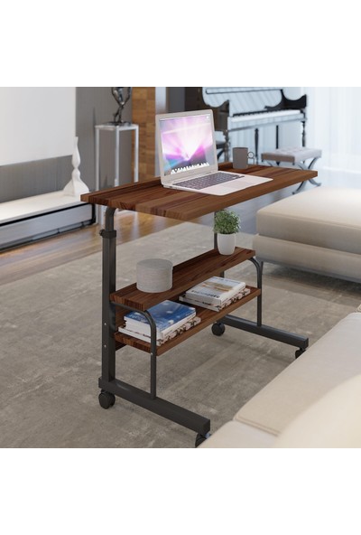 Dehalimited 80X40 Yükseklik Ayarlı Raflı Kilitli Tekerlekli Taşınabilir Laptop Sehpası ve Çalışma Masası Dehalimited 80X40 Yükseklik Ayarlı Raflı Kilitli Tekerlekli Taşınabilir Laptop Sehpası ve Çalışma Masası