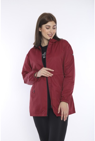 Escetic Kadın Spor Bordo Yagmurluk / Rüzgarlık/ Ince Ceket CC-6723 Escetic Kadın Spor Bordo Yagmurluk / Rüzgarlık/ Ince Ceket CC-6723