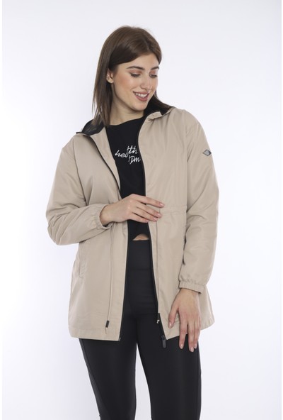 Escetic Kadın Spor Bej Yagmurluk / Rüzgarlık/ Ince Ceket CC-6723 Escetic Kadın Spor Bej Yagmurluk / Rüzgarlık/ Ince Ceket CC-6723