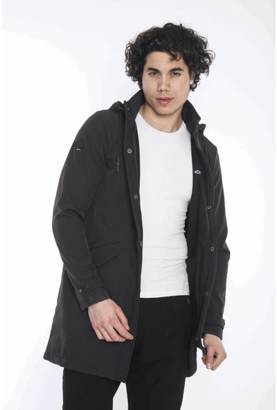 Escetic Erkek Spor Kapüşonlu Siyah Mont / Yagmurluk / Ceket Escetic Erkek Spor Kapüşonlu Siyah Mont / Yagmurluk / Ceket