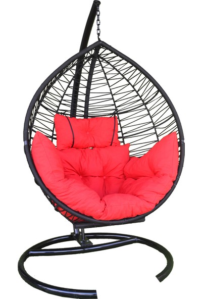 Keyif Sepeti Tek Kişilik El Örgüsü Makrome Bahçe Salıncağı Siyah Kapalı Askılı Tekli Salıncak Keyif Sepeti Tek Kişilik El Örgüsü Makrome Bahçe Salıncağı Siyah Kapalı Askılı Tekli Salıncak