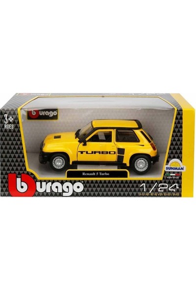 Sunman 0021088 Burago 1:24 Renault 5 Turbo Model Araba Sunman 0021088 Burago 1:24 Renault 5 Turbo Model Araba