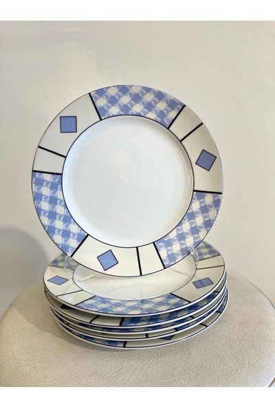 6'lı Mavi Kahvaltı Tabağı Set