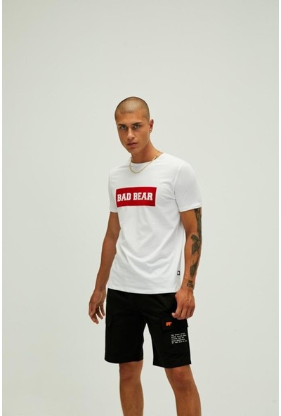 Bad Bear Flog T-Shirt Off-White Yuvarlak Yaka Erkek T-Shirt
