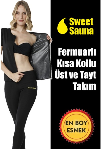 Sweet Sauna Ince Beden Fermuarlı Üst Tayt Takım Unisex Sweet Sauna Termal Sweet Sauna Ince Beden Fermuarlı Üst Tayt Takım Unisex Sweet Sauna Termal
