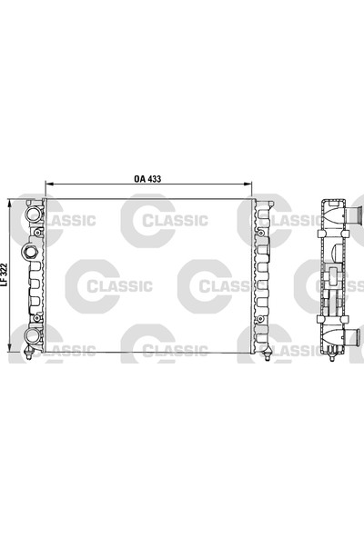 Valeo x Radyatör Classic Golf iii-Jetta Mek 430X322X34