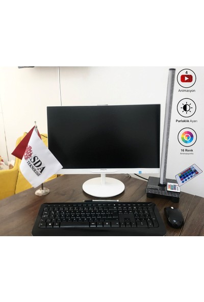 Eyeled Rgb LED Lambader 50 cm Kumandalı Taş Dekorlu Eyeled Rgb LED Lambader 50 cm Kumandalı Taş Dekorlu