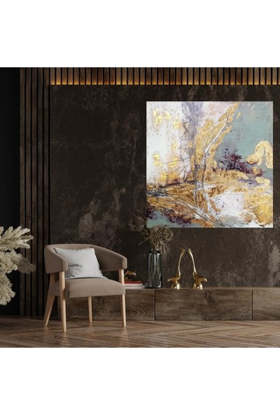 HSK Sanat Sarı Soyut Tablo