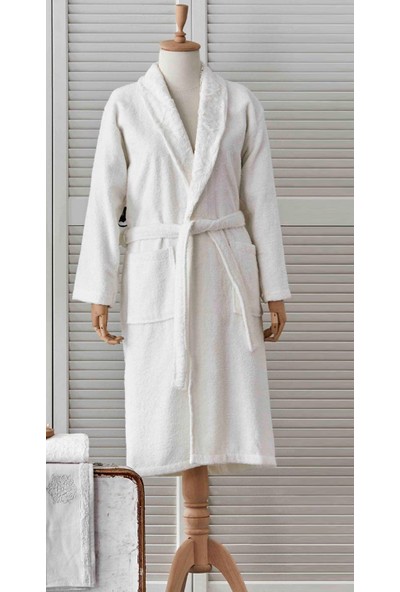Karaca Home Beyaz Bornoz Güpürlü S - M