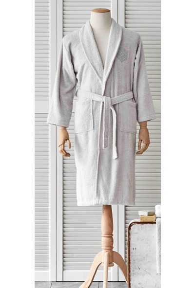 Karaca Home Gri Bornoz Desenli L - XL