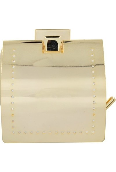 Belezia Tuvalet Kağıtlığı Kapaklı Altın