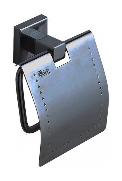 Belezia Duvara Monte Kapaklı Tuvalet Kağıtlığı Krom Siyah