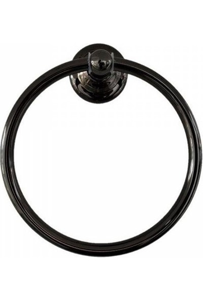 Yuvarlak Havluluk Krom Siyah