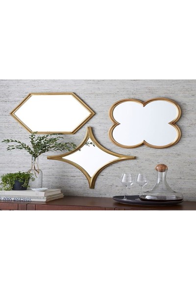 Şen Ahşap Market 3'lü Ayna Duvar Süsü Şen Ahşap Market 3'lü Ayna Duvar Süsü