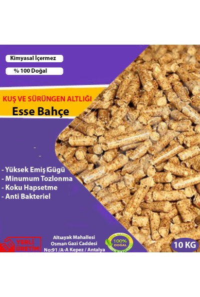 Esse Bahçe Çam Peleti Sürüngen Kuş ve Kemirgen Altlığı 10 kg Esse Bahçe Çam Peleti Sürüngen Kuş ve Kemirgen Altlığı 10 kg