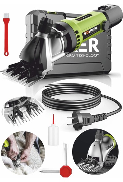 Böhrer Devir Ayarlı 6 Kademeli Plastik Çantalı Koyun Kırkma Makinesi Böhrer Devir Ayarlı 6 Kademeli Plastik Çantalı Koyun Kırkma Makinesi