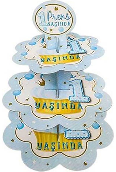 Papercraft 1 Yaş Doğum Günü Prens Kek Standı