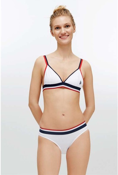 U.s. Polo Assn. Kadın Beyaz Büstiyer Slip Takım