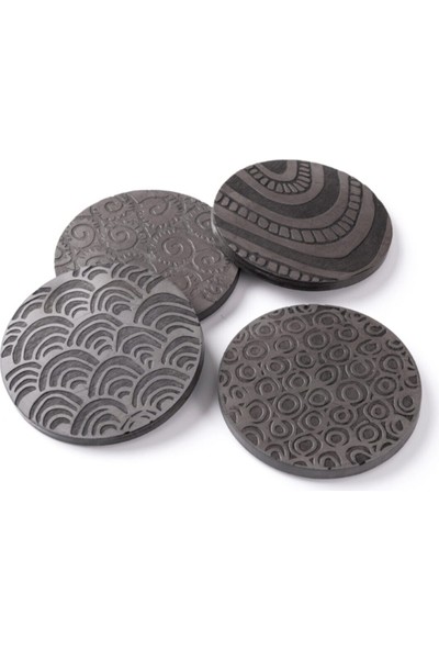 4 Adet Koyu Gri Beton Bardak Altlığı Bardak Altı 4 Adet Koyu Gri Beton Bardak Altlığı Bardak Altı
