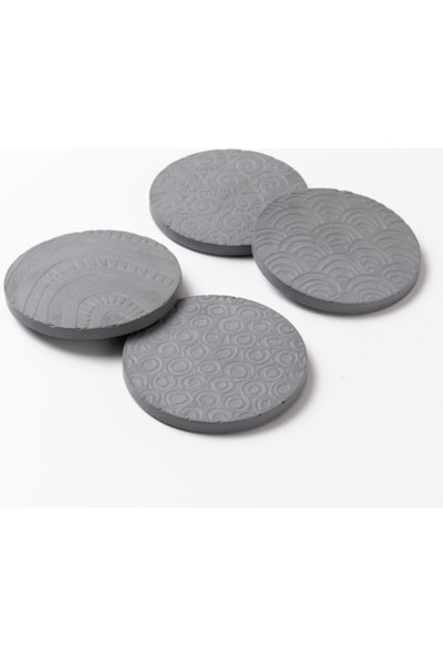 Lukka Home 4 Adet Beton Bardak Altlığı, Gri Bardak Altı Lukka Home 4 Adet Beton Bardak Altlığı, Gri Bardak Altı