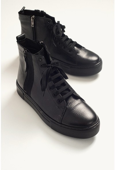 Luvi 2182 Deri Siyah Kadın Bot