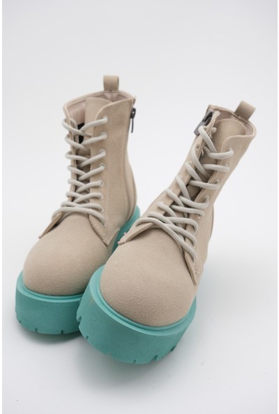 Slın Bej-Yesil Süet Kadın Bot