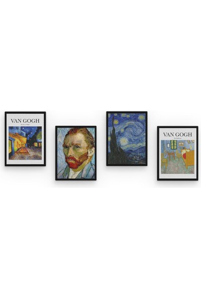 Hero Tasarım Van Gogh 4 Parça Mdf TABLOSLA608