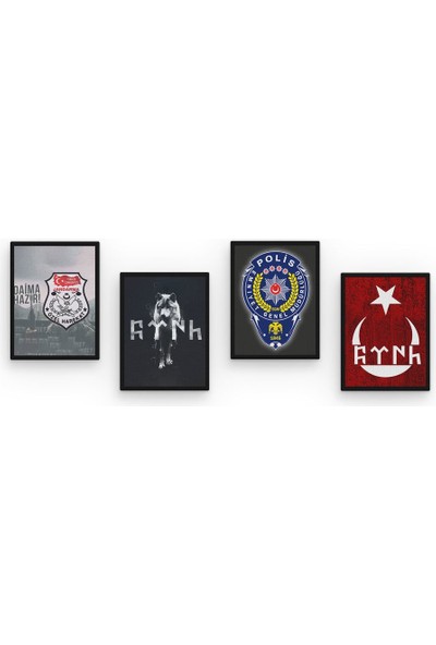 Hero Tasarım Milli 4 Parça Mdf TABLOSLA645