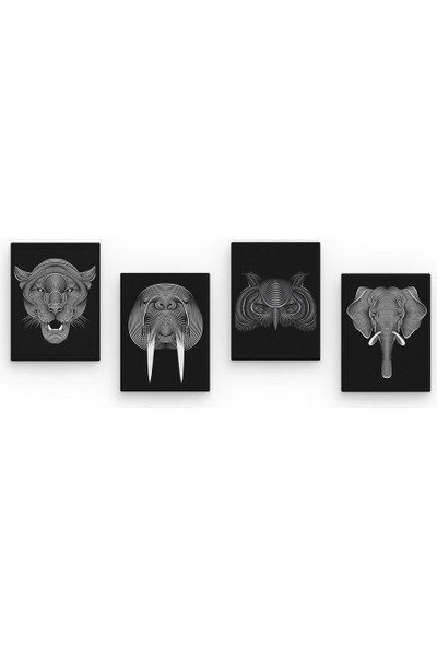 Hero Tasarım Ilizyon 4 Parça Mdf TABLOSLA476