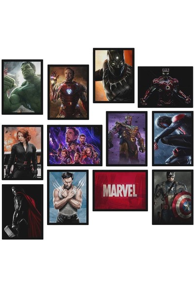Hero Tasarım Marvel Series 12 Parça Mdf TABLOZLLTB227