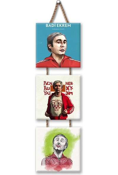 Hero Tasarım Badi Ekrem 3 Parça Ipli Mdf TABLOTLH1185