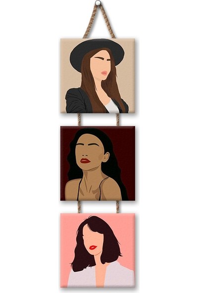 Hero Tasarım Women 3 Parça Ipli Mdf TABLOTLH1562