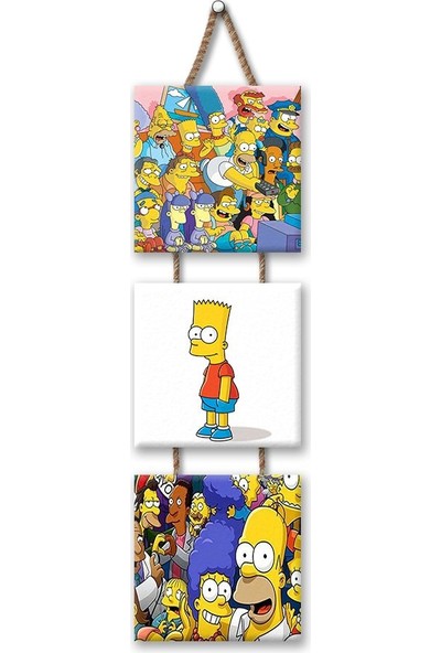 Hero Tasarım Simpson 3 Parça Ipli Mdf TABLOTLH2679 Hero Tasarım Simpson 3 Parça Ipli Mdf TABLOTLH2679