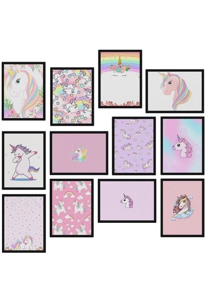 Hero Tasarım Unicorn 12 Parça Mdf TABLOTGTB1276 Hero Tasarım Unicorn 12 Parça Mdf TABLOTGTB1276