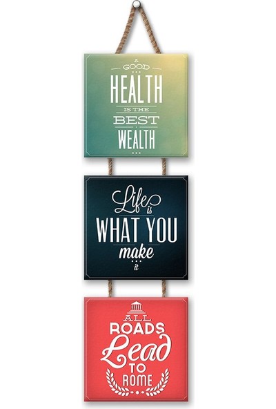 Hero Tasarım Sözler 3 Parça Ipli Mdf TABLOTLH1154